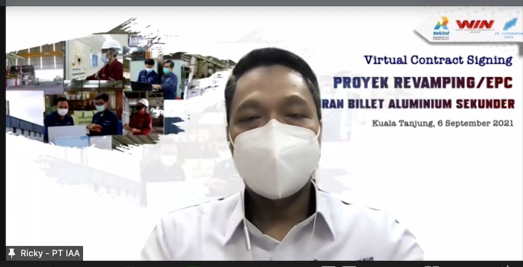 Tanda Tangan Kontrak Secara Virtual, Proyek Revamping/EPC Peleburan Billet Aluminium Sekunder PT ...